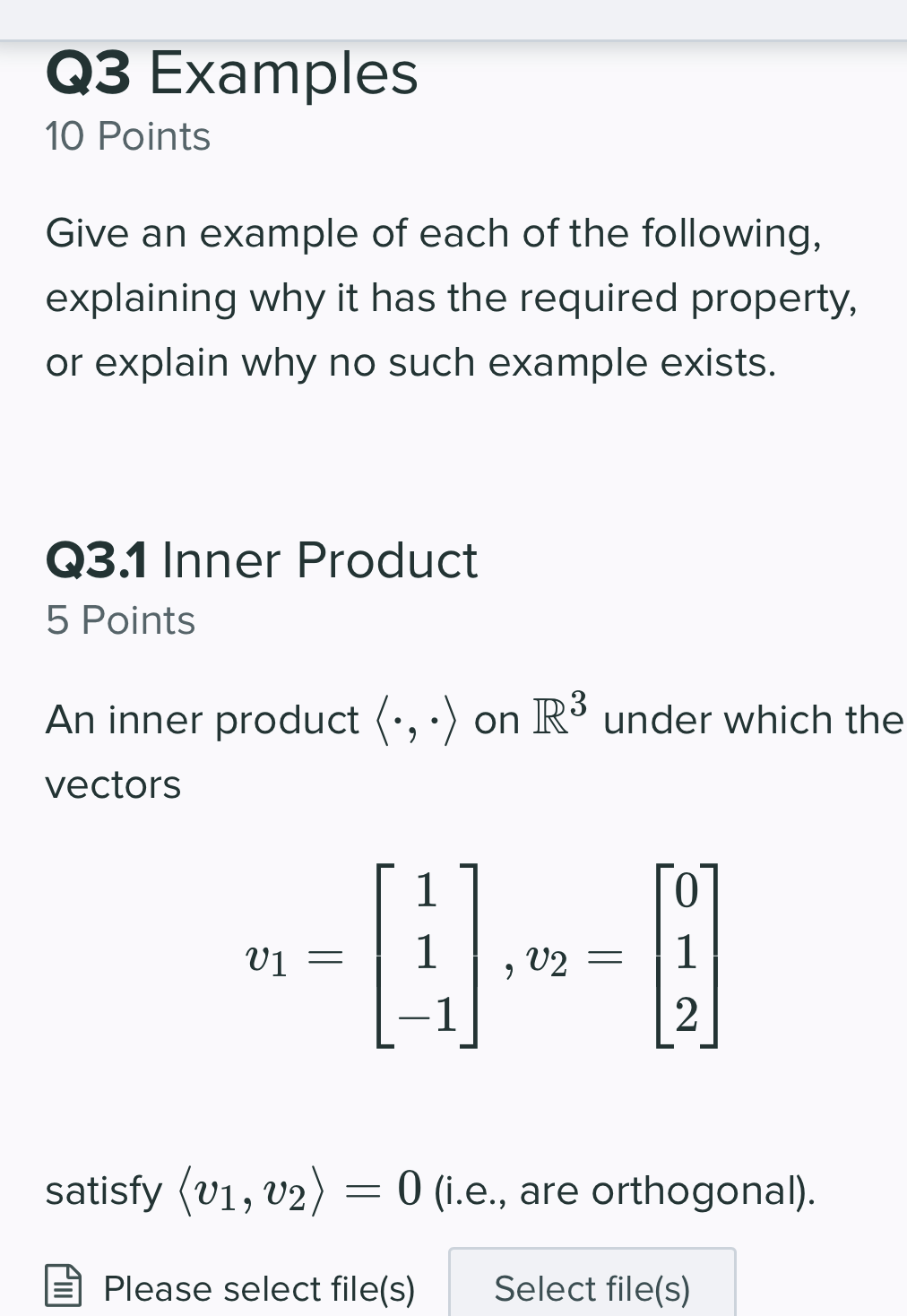 Solved Q3 Examples 10 Points Give an example of each of the | Chegg.com