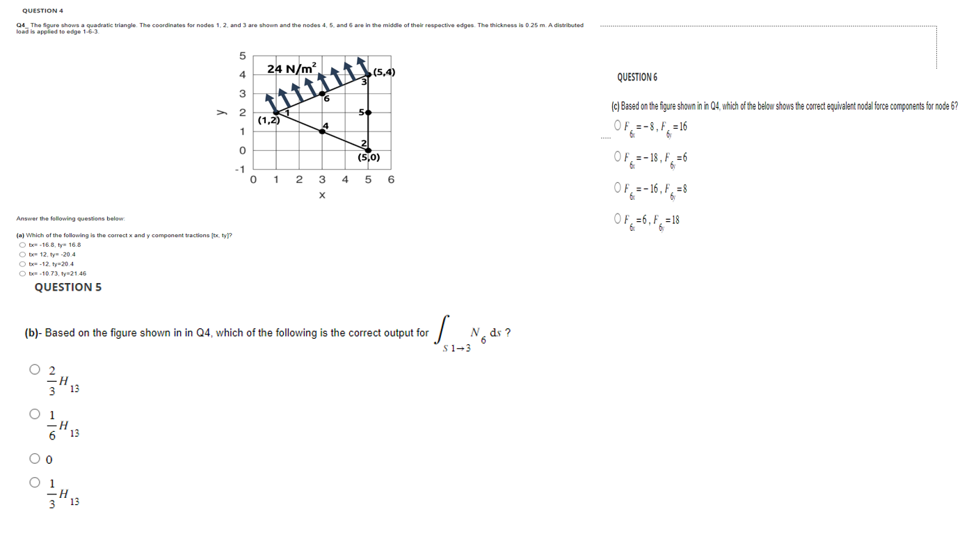 Q4_The figure shows a quadratic triangle. The | Chegg.com