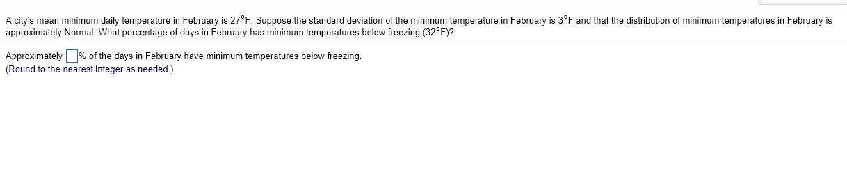Solved A Citys Mean Minimum Daily Temperature In February