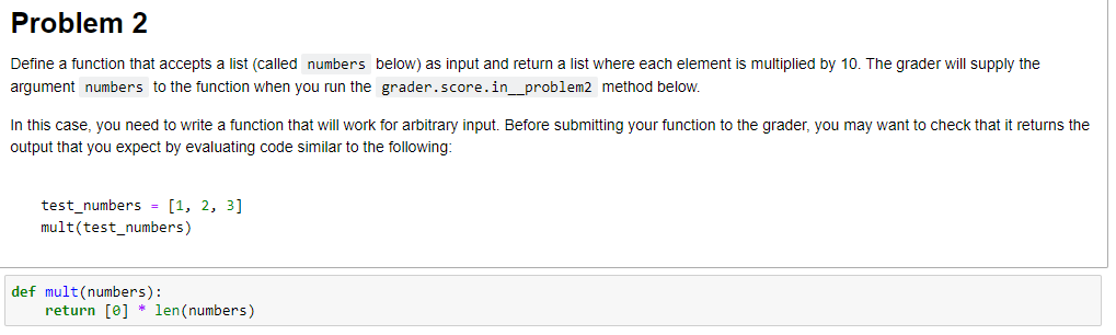 Solved Problem 2 Define a function that accepts a list | Chegg.com