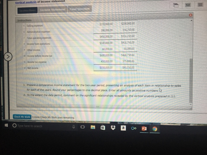 Solved Print Item eBook Calculator Vertical analysis of | Chegg.com