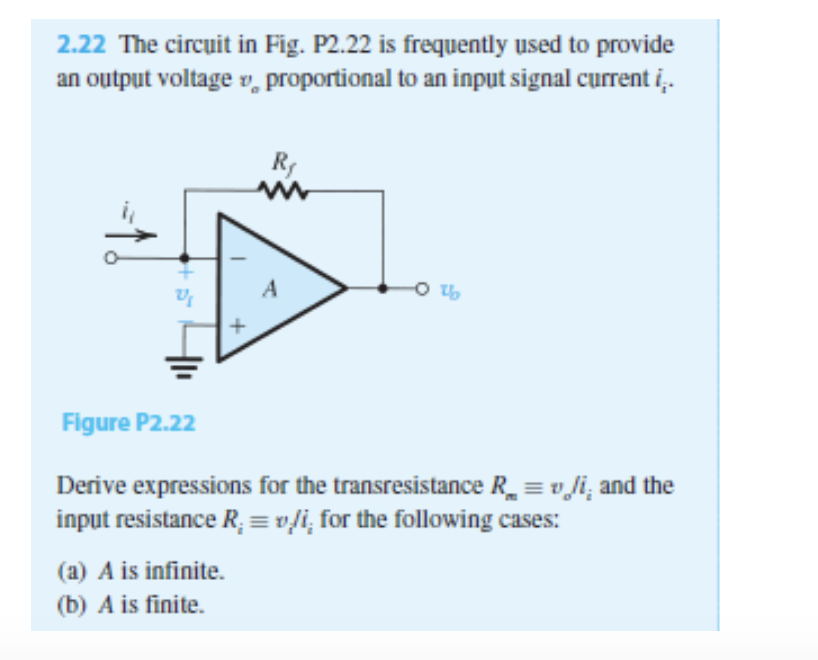 Solved 2.22 The circuit in Fig. P2.22 is frequently used to | Chegg.com