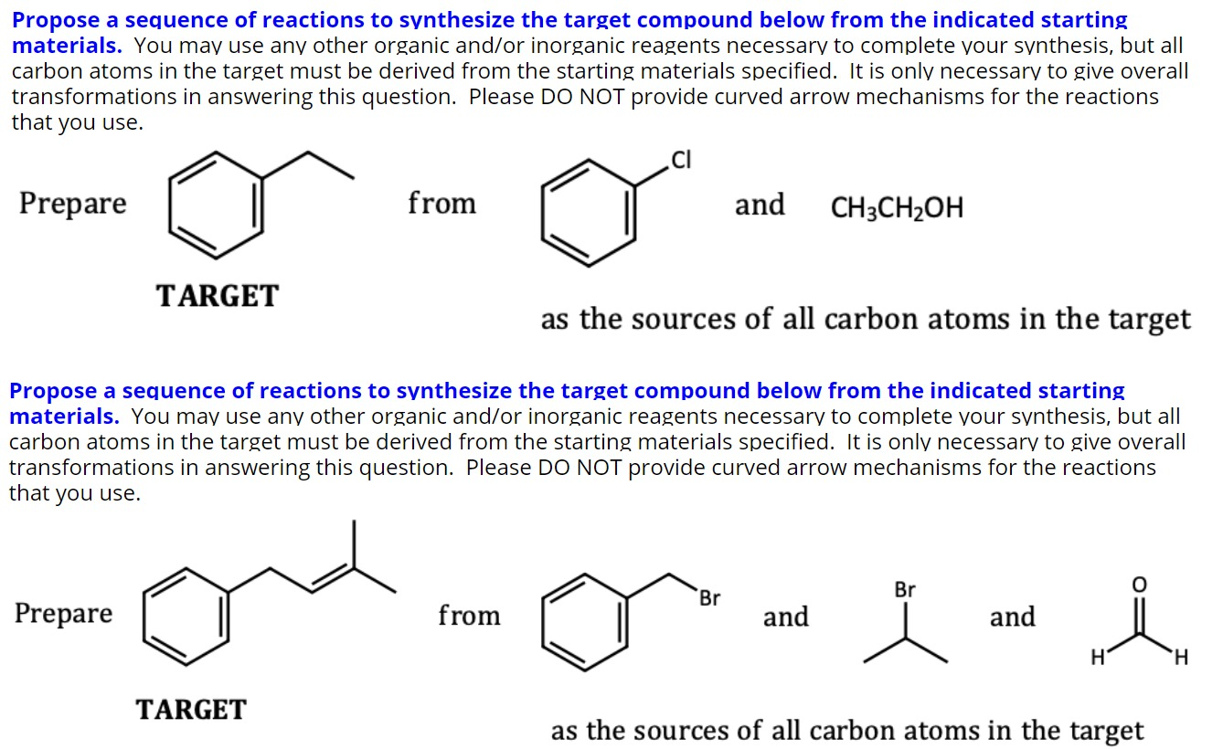 Solved These are synthesis problems. The reactants are shown | Chegg.com