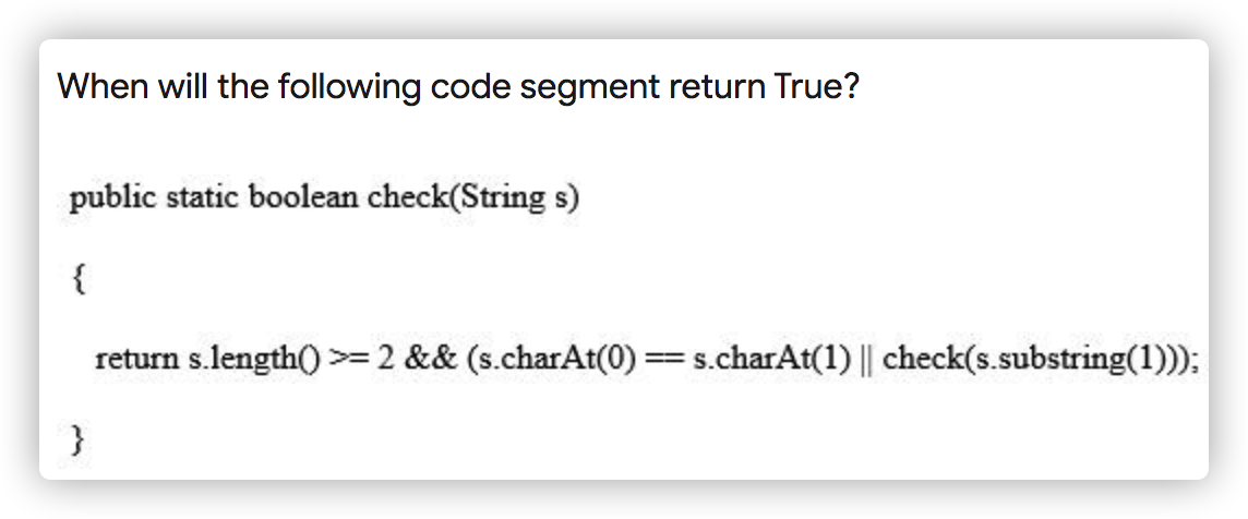 Solved The string s contains two or more of the same | Chegg.com