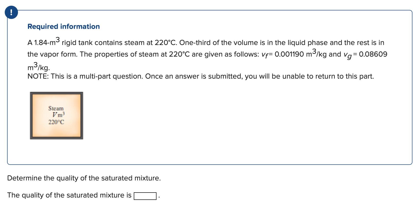 Solved Required information A 1.84−m3 rigid tank contains | Chegg.com