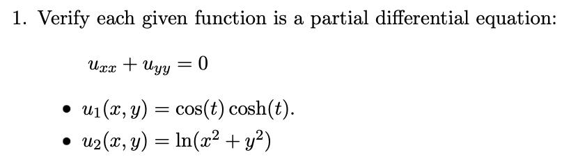 Solved 1. Verify each given function is a partial | Chegg.com