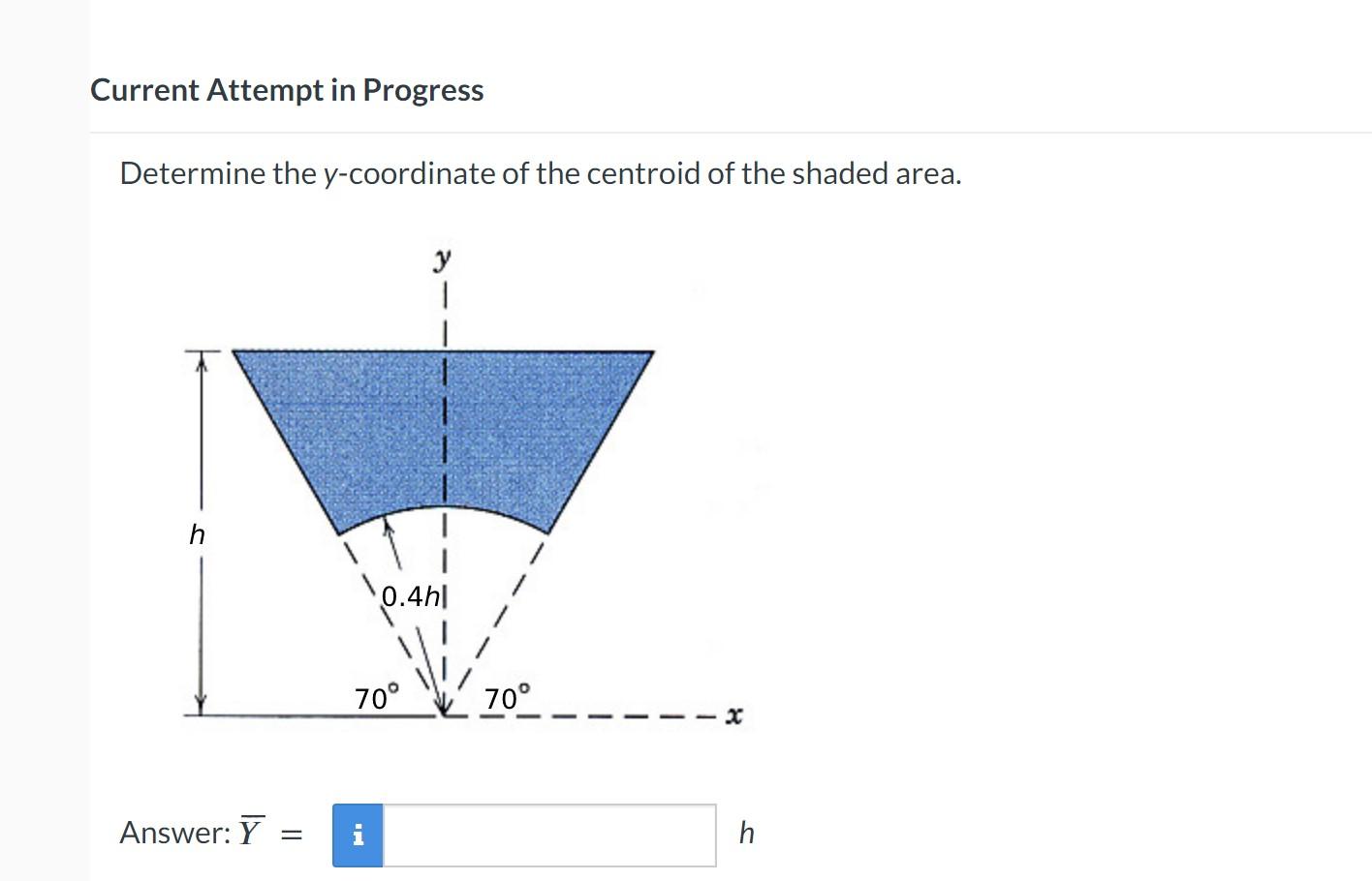 Solved Determine the y-coordinate of the centroid of the | Chegg.com