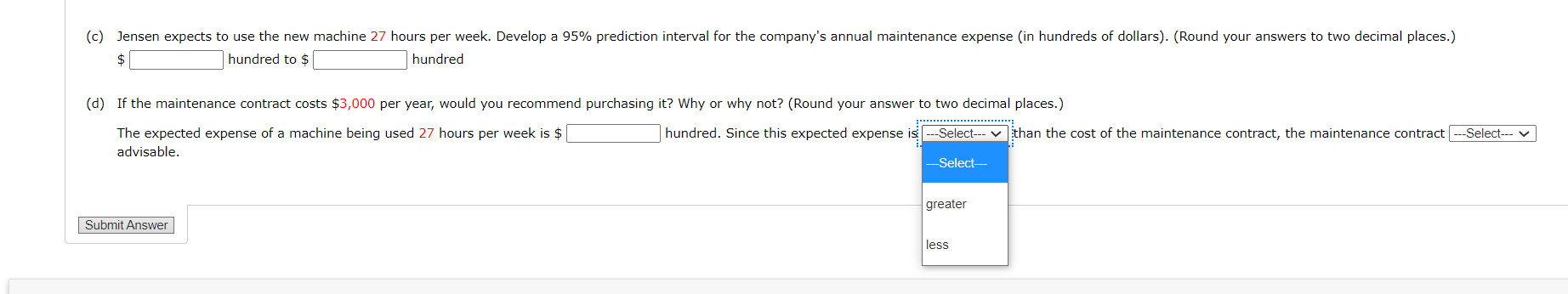Solved A statistical program is recommended. Jensen Tire & | Chegg.com