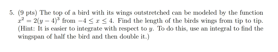 (9 ﻿pts) ﻿The top of a bird with its wings | Chegg.com