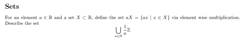 Solved Sets For an element a∈R and a set X⊂R, define the set | Chegg.com