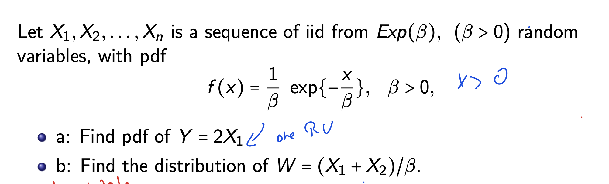 Solved Let X1,X2,…,Xn is a sequence of iid from Exp(β),(β>0) | Chegg.com