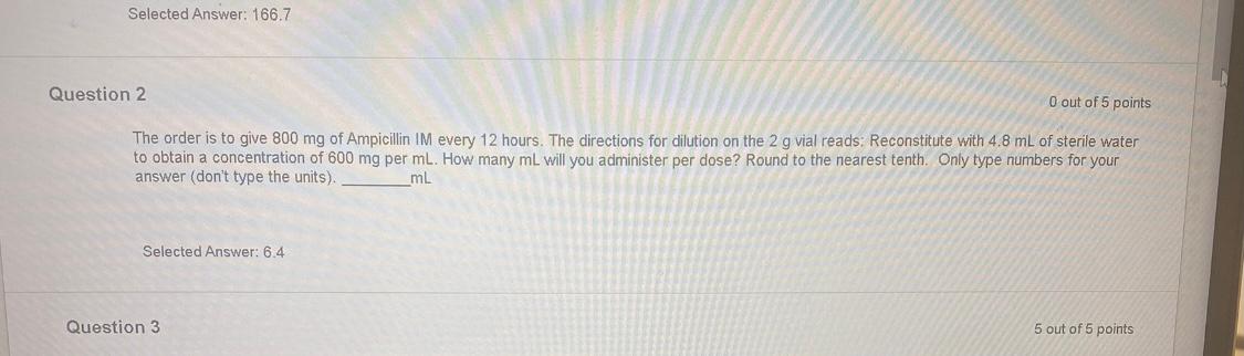 Solved The order is to give 800mg of Ampicillin IM every 12 | Chegg.com