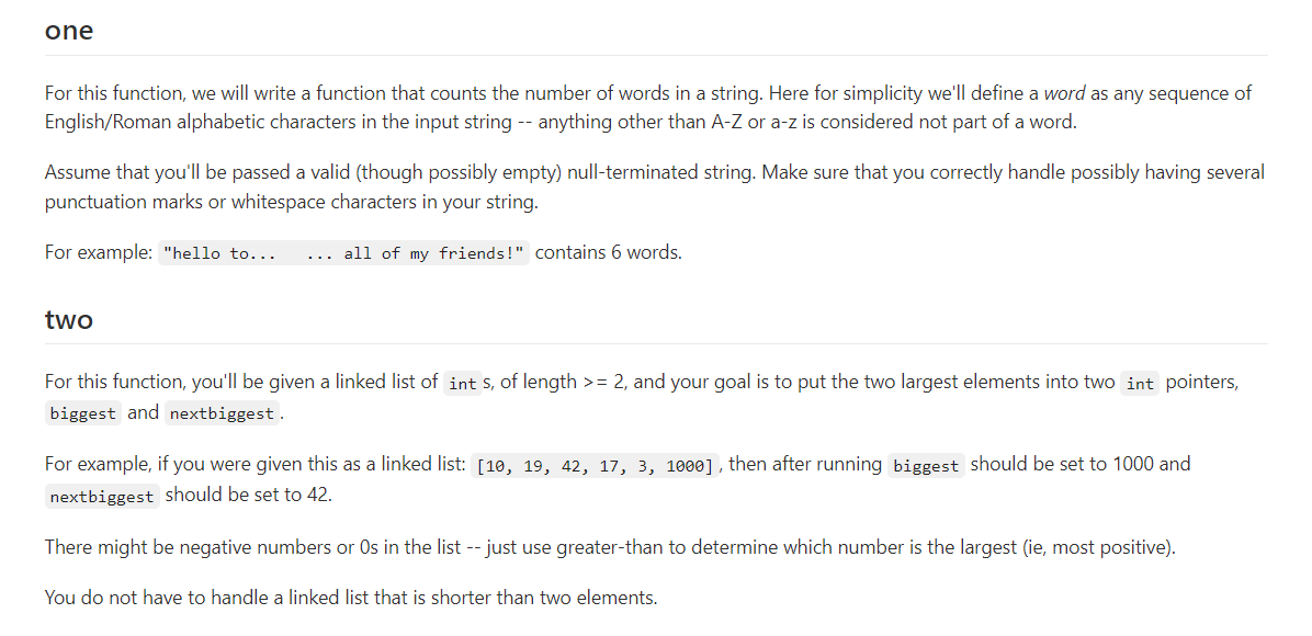 Solved one For this function, we will write a function that | Chegg.com