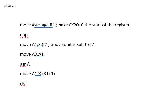 Solved \r\n\r\n\r\nmove \\#storage,R1 ;make 0X2016 the start | Chegg.com