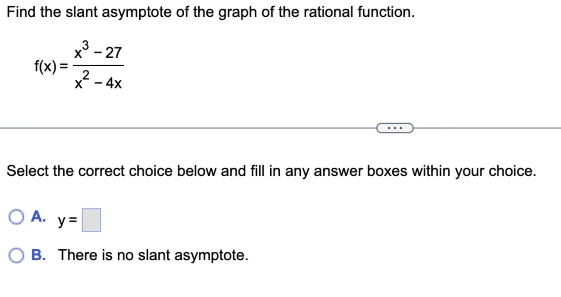 Solved Find the slant asymptote of the graph of the rational | Chegg.com