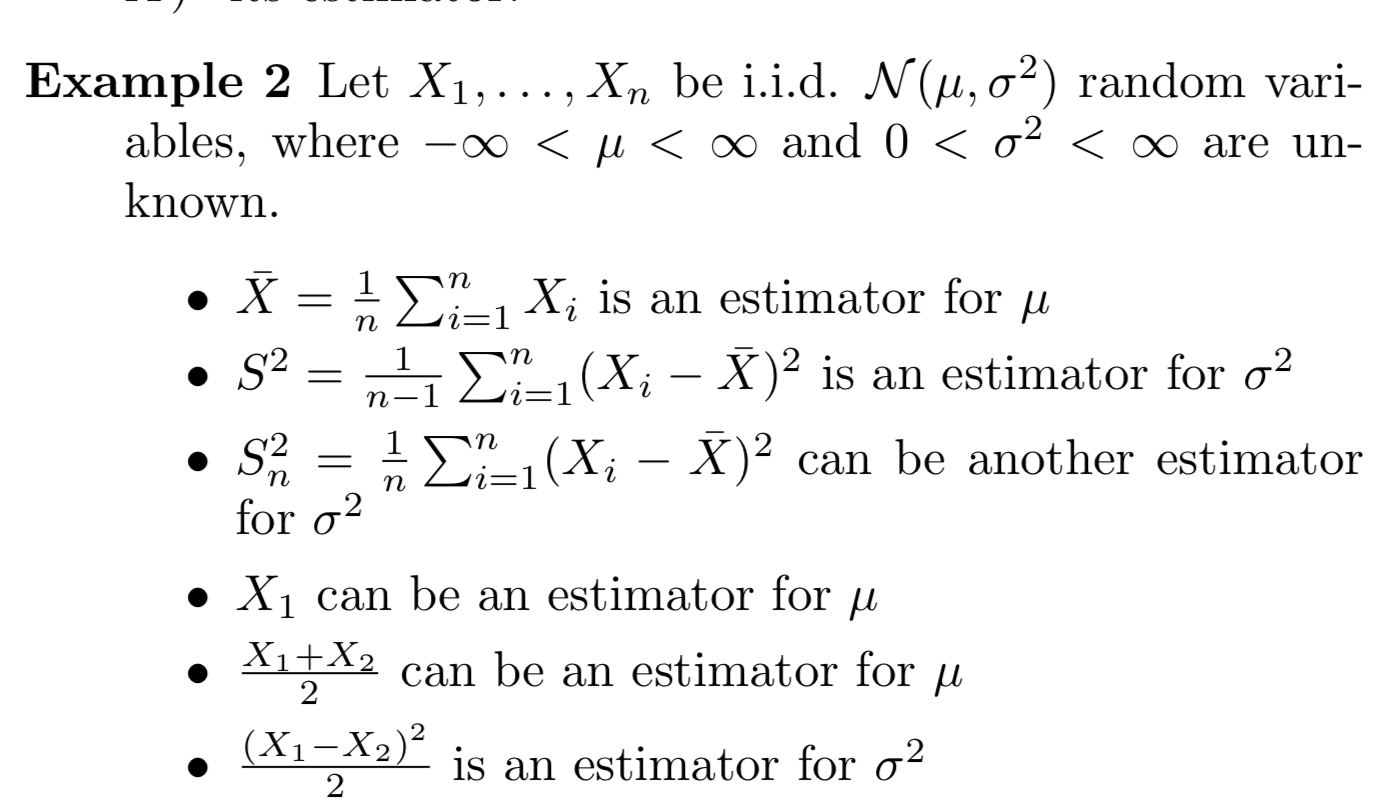 Solved Example 2 Let X1, ... , Xn be i.i.d. N(u,02) random | Chegg.com