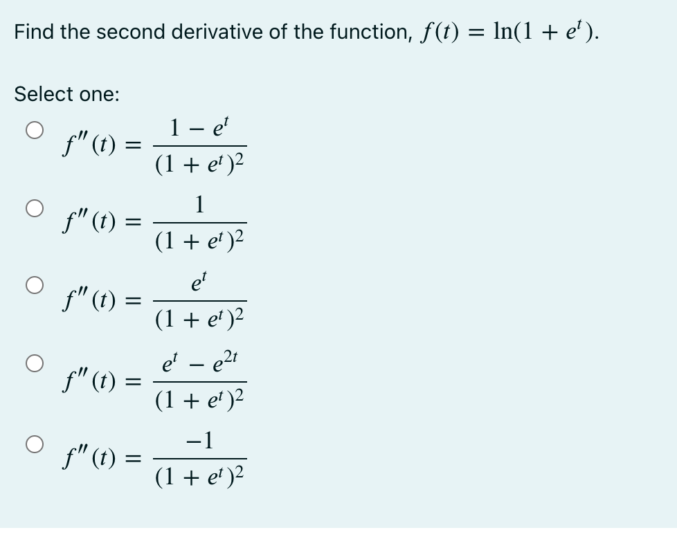 Solved Find the second derivative of the function, | Chegg.com
