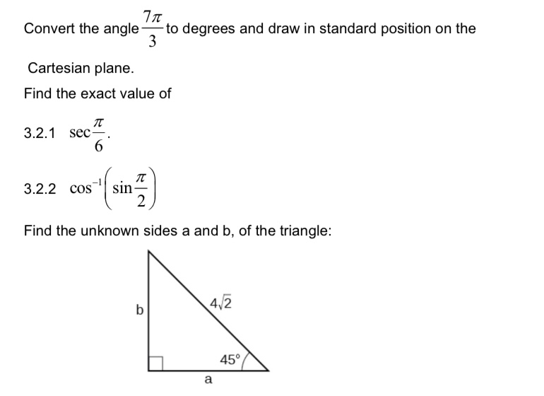 Solved Convert the angle 37π to degrees and draw in standard | Chegg.com