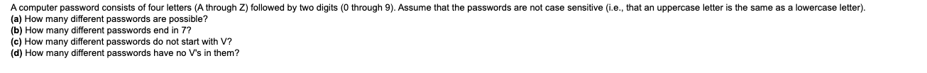 Solved A computer password consists of four letters (A | Chegg.com