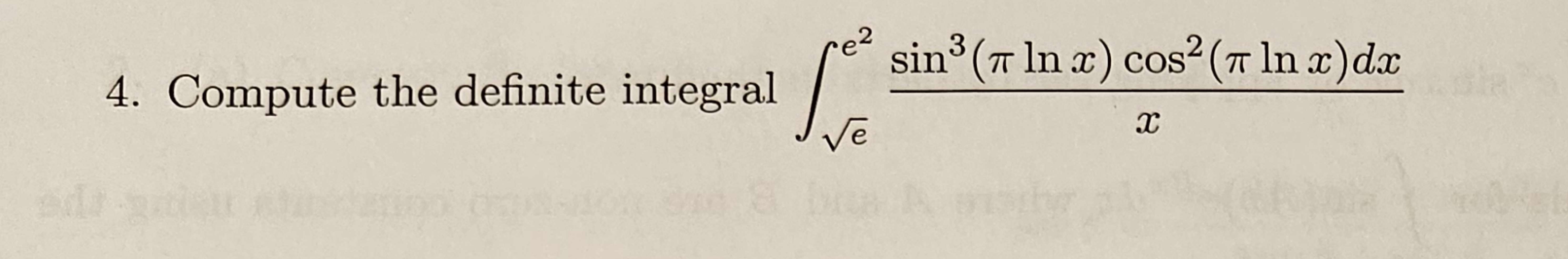 Compute the definite integral | Chegg.com