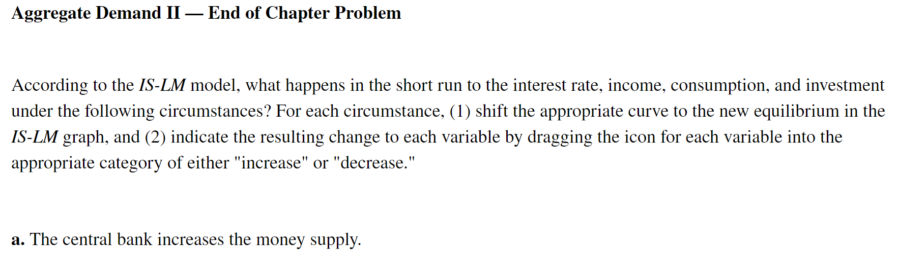 Solved Aggregate Demand II — End of Chapter Problem | Chegg.com