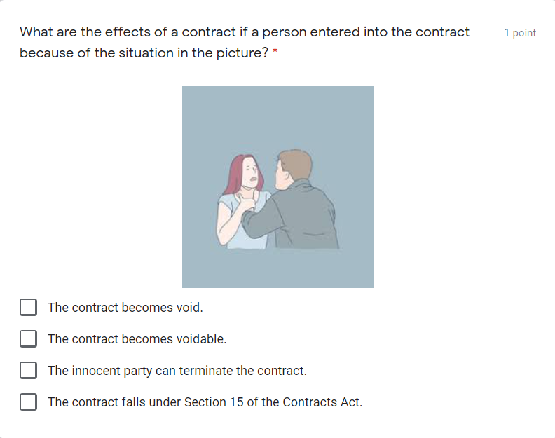 Solved 1 point What are the effects of a contract if a | Chegg.com