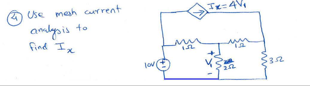 Solved (4) Use mesh current analys is to find Ix | Chegg.com
