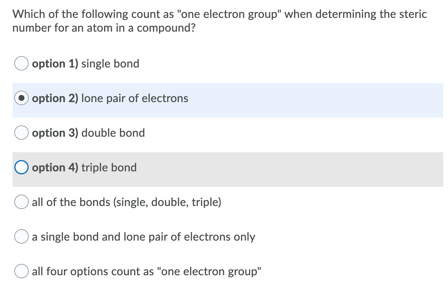 Solved Which of the following count as "one electron group" | Chegg.com