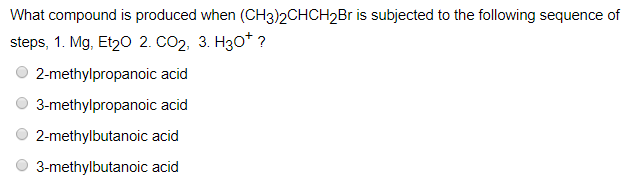 Solved What compound is produced when (CH3)2CHCH2Br is | Chegg.com