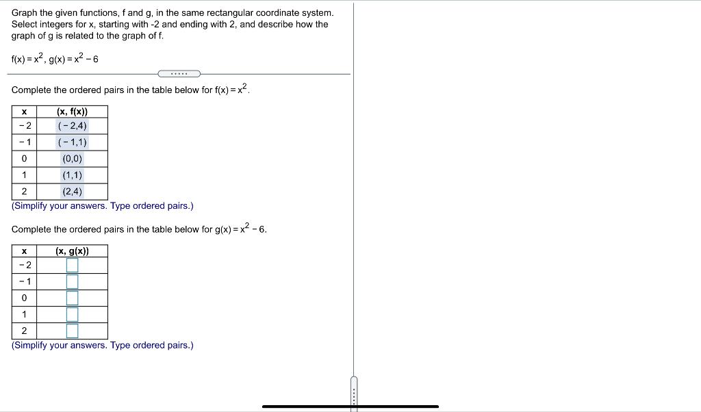 Solved Graph The Given Functions F And G In The Same