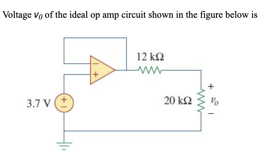 Solved Voltage v0 of the ideal op amp circuit shown in the | Chegg.com