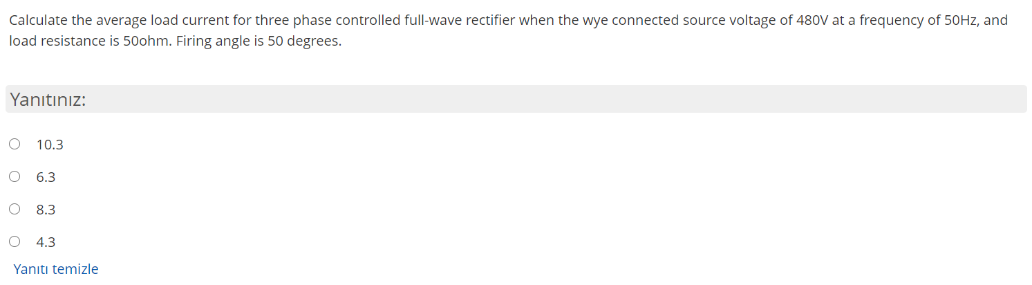 Solved Calculate the average load current for three phase | Chegg.com
