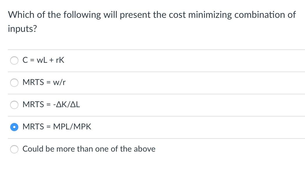 Solved Which of the following will present the cost | Chegg.com