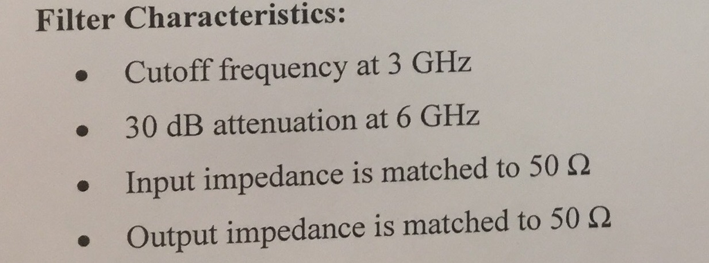 Design and analyze a microwave low-pass filter with | Chegg.com