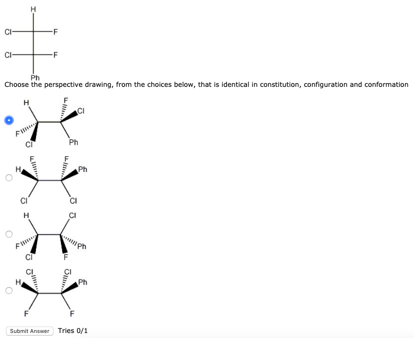 Solved Given the following Fischer projection, choose the | Chegg.com