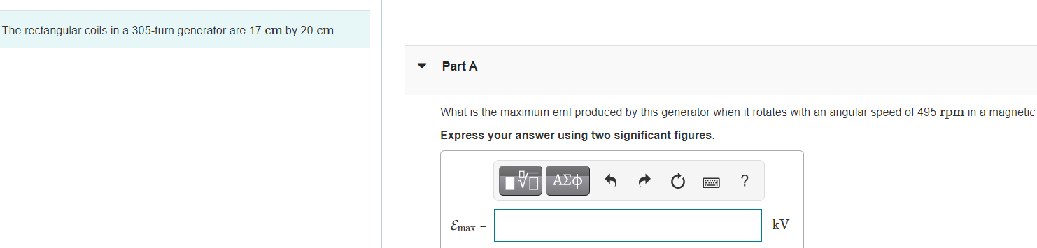 Solved The rectangular coils in a 305-turn generator are 17 | Chegg.com
