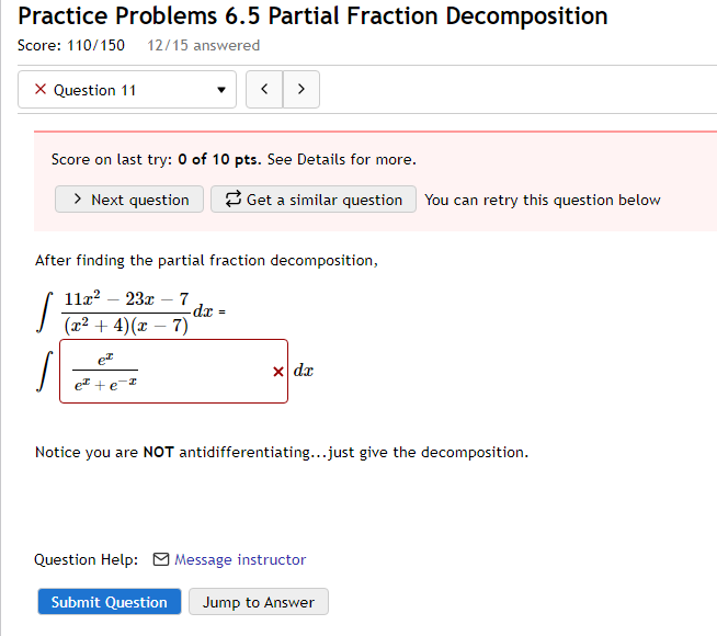 Solved Practice Problems 6.5 Partial Fraction Decomposition | Chegg.com