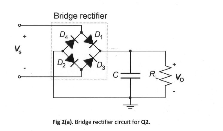 Q2. [30 ﻿marks] ﻿The full wave bridge rectifier | Chegg.com