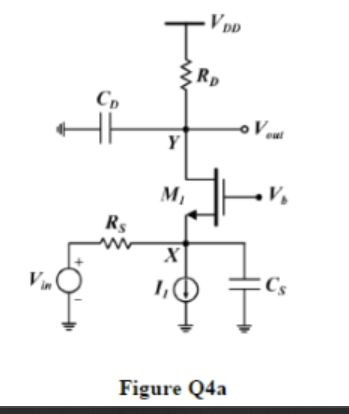 a) Figure Q4a shows a common-gate stage amplifier | Chegg.com