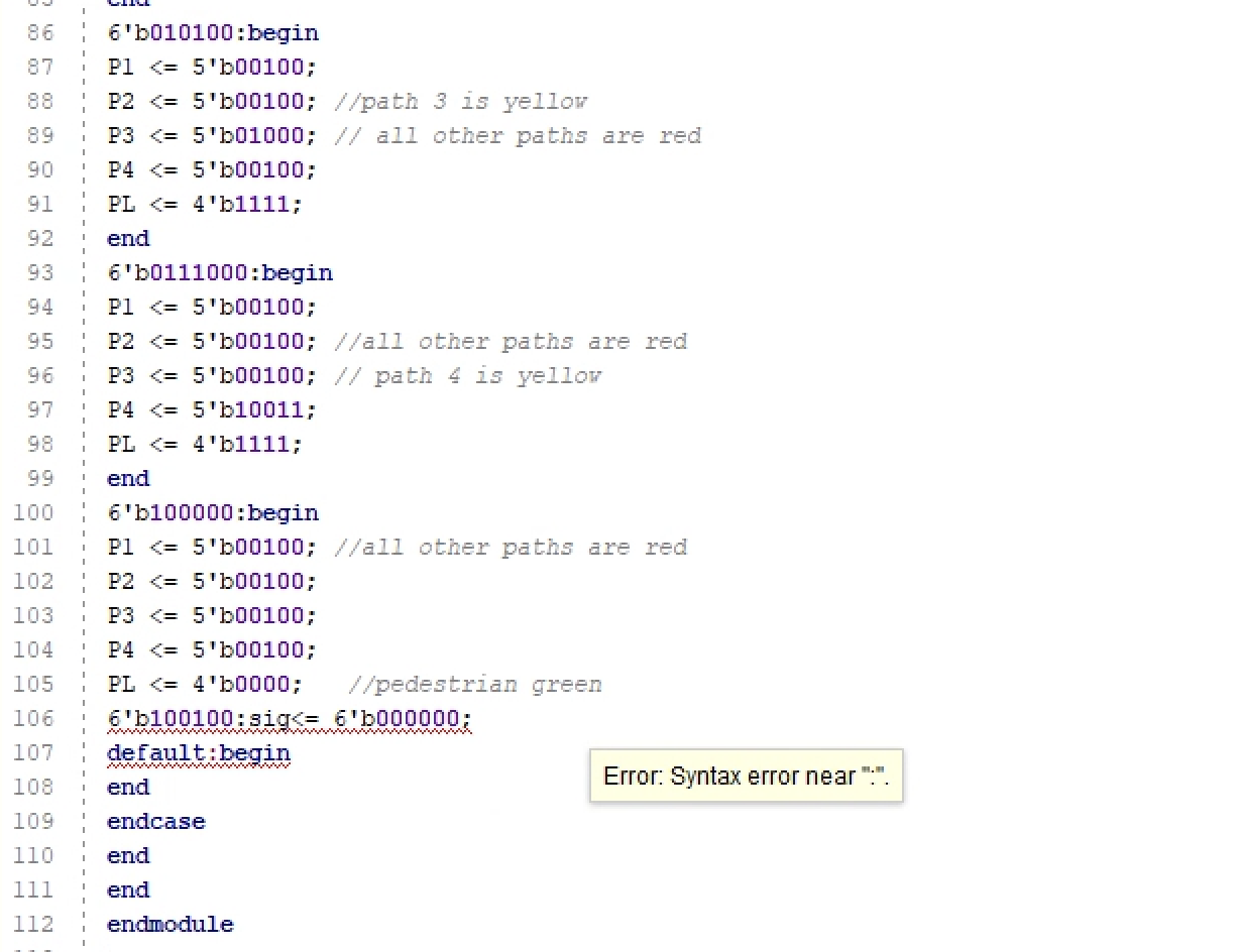 Solved 35 39 40 41 module traffic(clk, reset, Pi, P2, P3, | Chegg.com