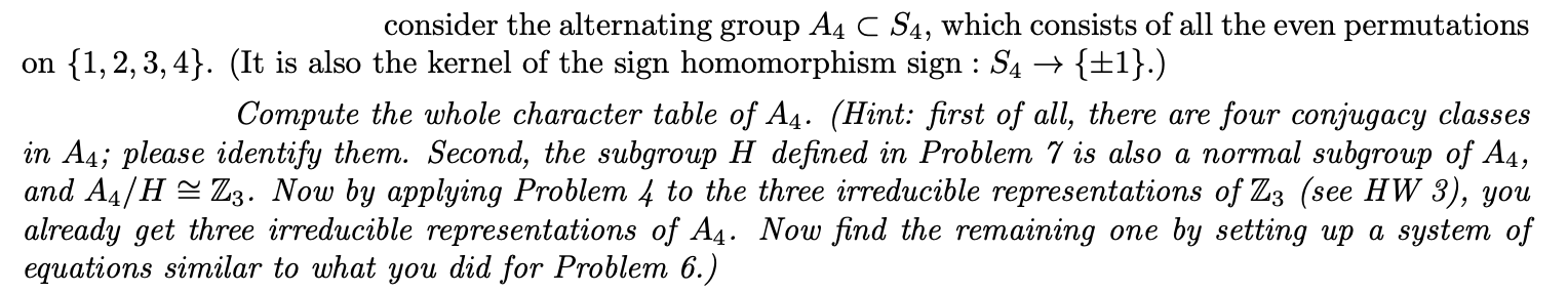 consider the alternating group A4⊂S4, which consists | Chegg.com