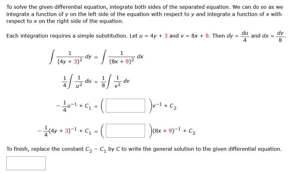 Solved To solve the given differential equation, integrate | Chegg.com
