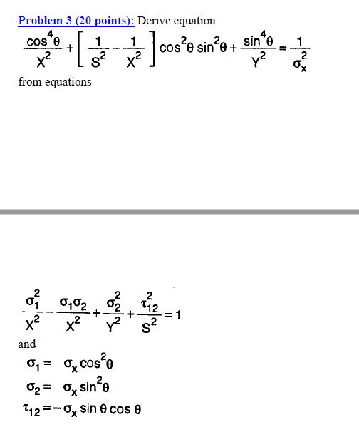 Solved Problem 3 (20 points): Derive equation osebe [coso | Chegg.com