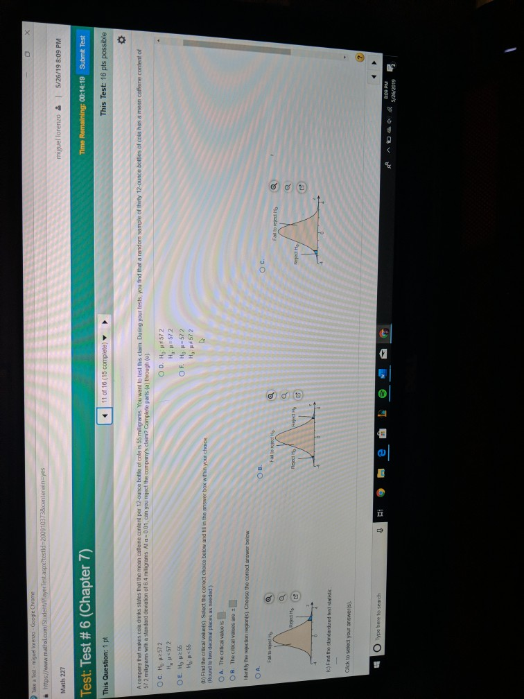 Solved 1037 Math 227 Test: Test # 6 (Chapter 7) This Test: | Chegg.com