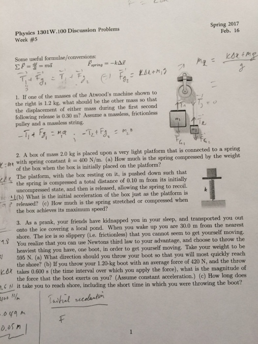 Solved Some useful formulae/conversions: sigma F = dp/dt = | Chegg.com