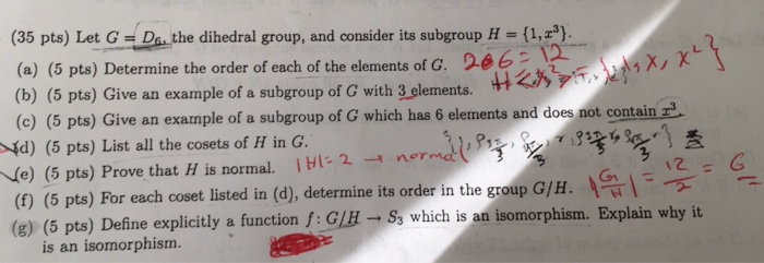 Solved (35 pts) Let G Da the dihedral group, and consider | Chegg.com Solved (35 pts) Let G Da the dihedral group, and consider | Chegg.com