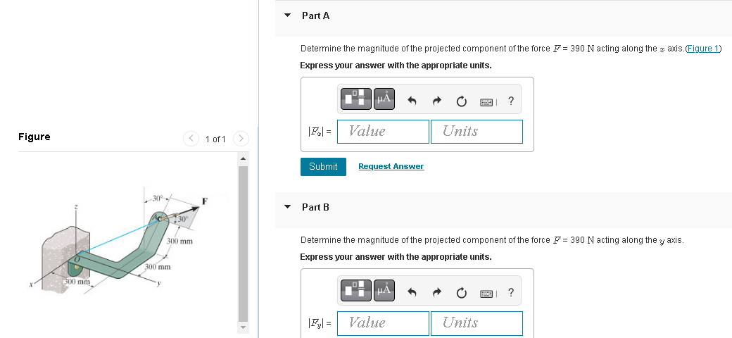 Solved - Determine the magnitude of the projected component | Chegg.com