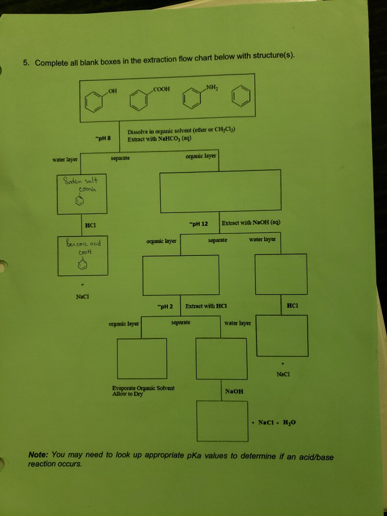 Solved 5. Complete all blank boxes in the extraction flow | Chegg.com
