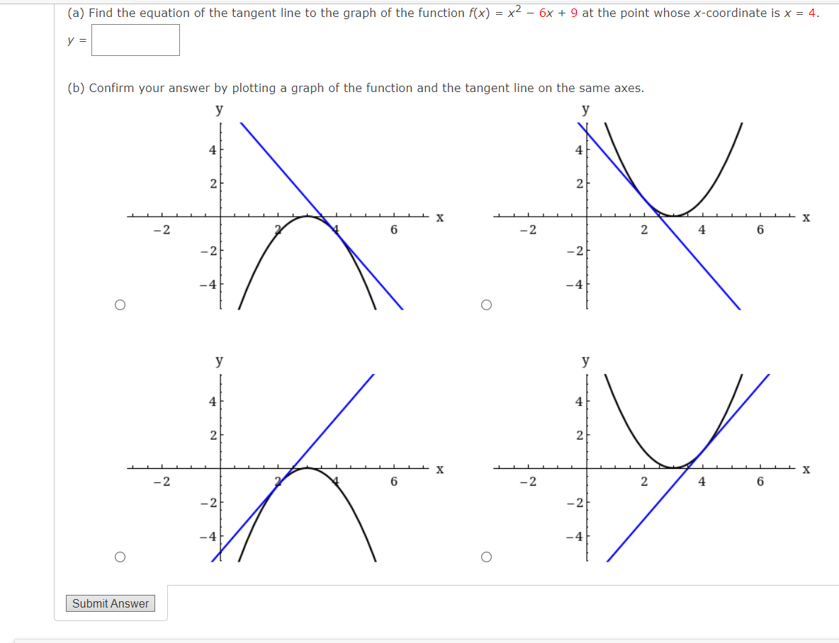 Solved (a) Find the equation of the tangent line to the | Chegg.com
