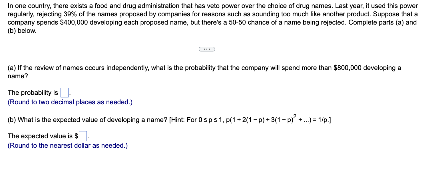 Solved In one country, there exists a food and drug | Chegg.com